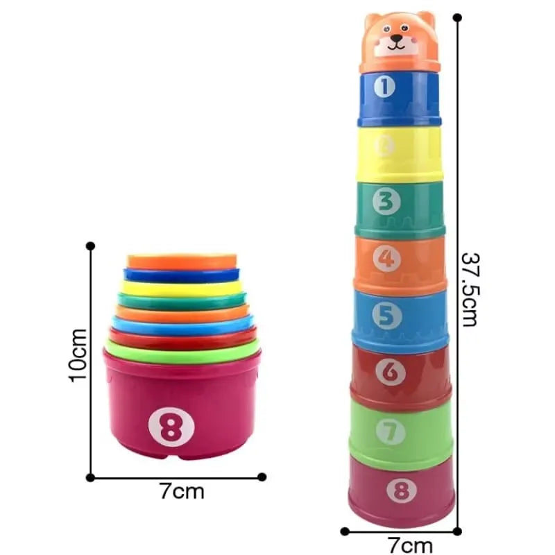 9 Pcs Fun Stacking Cups Baby Toy – Adinoor